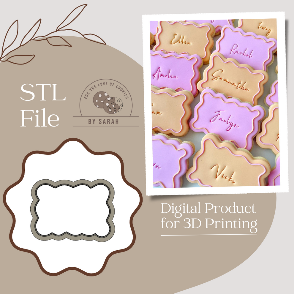 Wavy Rectangle Cutter Only STL FILE – For The Love Of Cookies